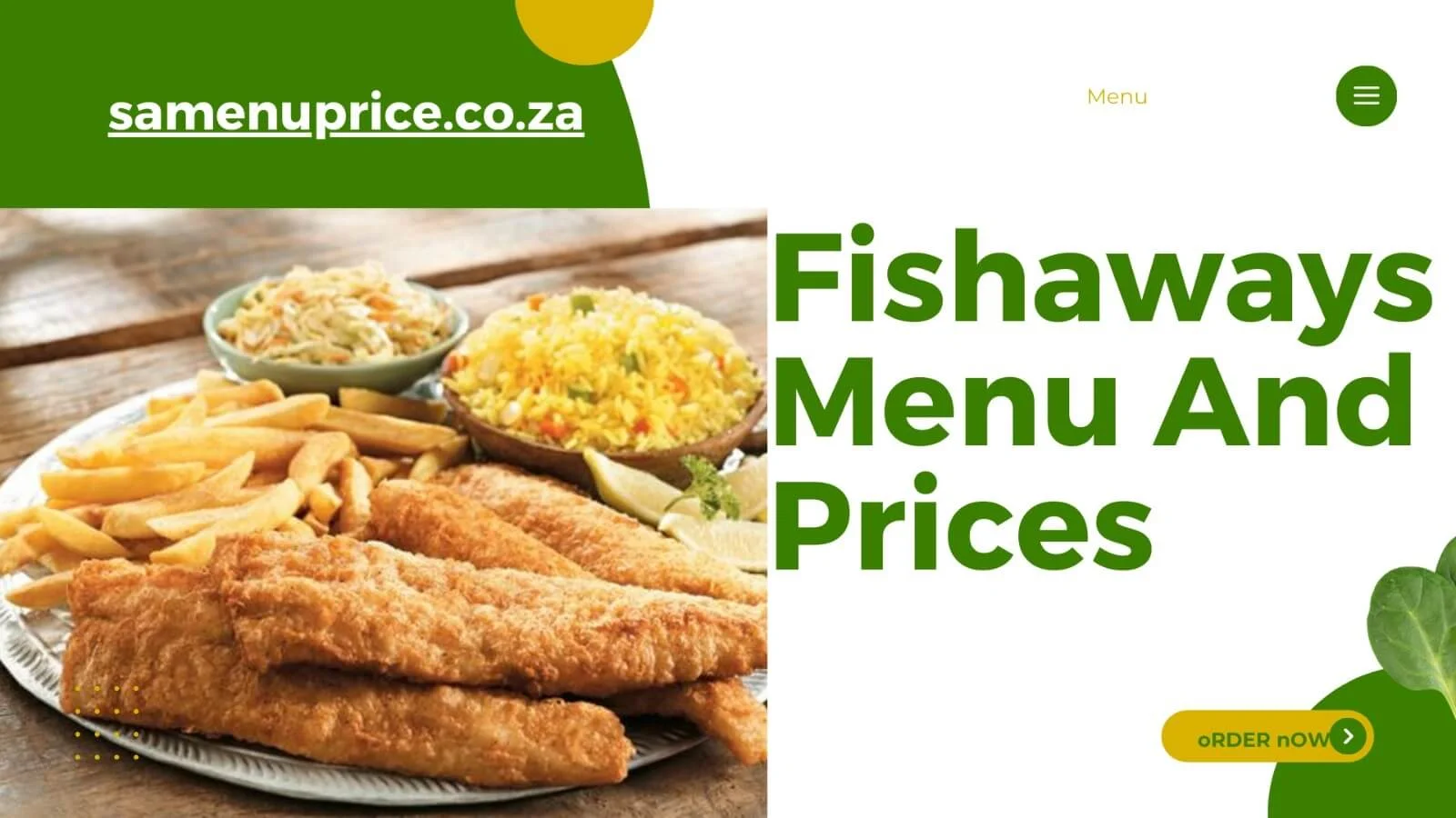 Fishaways Menu And Prices 2025 - South Africa